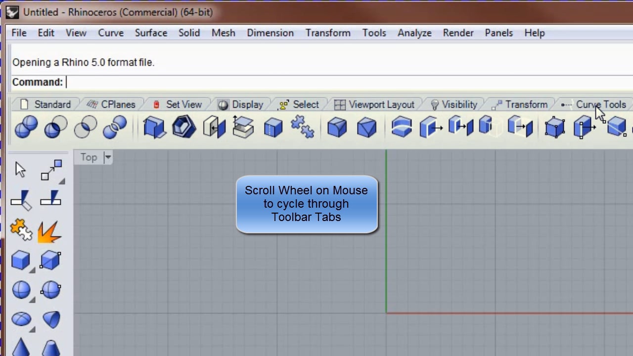 Rhino Essentials - Rhino Toolbars and Side Bar on Vimeo