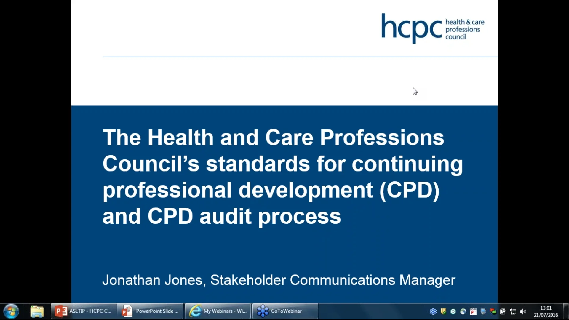 The Health and Care Professions Council’s standards for continuing ...