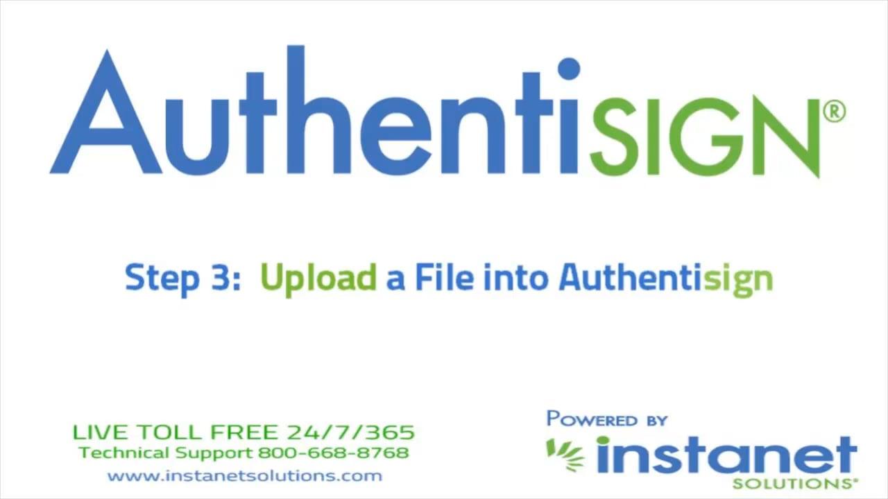 Authentisign Step 3: Upload a File on Vimeo
