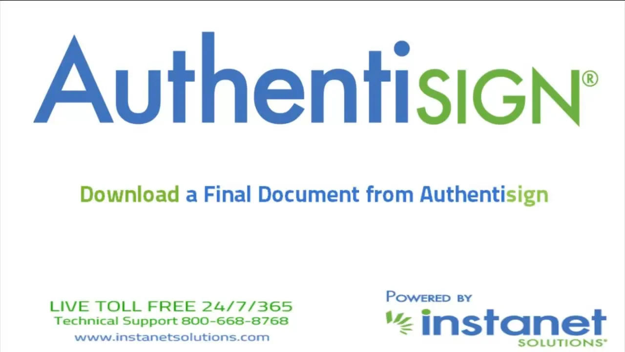 Save the Final Document from the Authentisign Signing on Vimeo