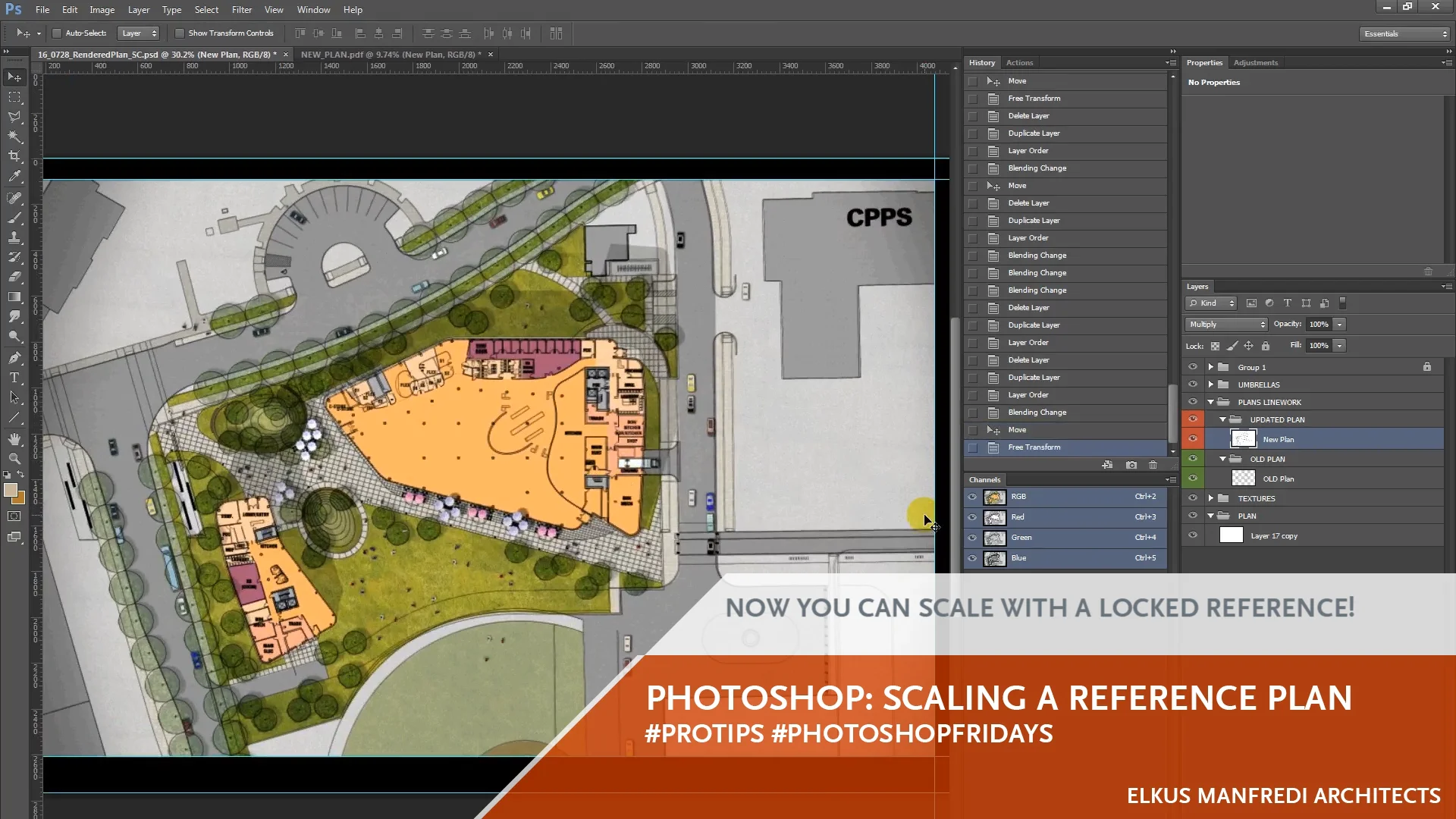 Photoshop: Scaling a Reference Plan