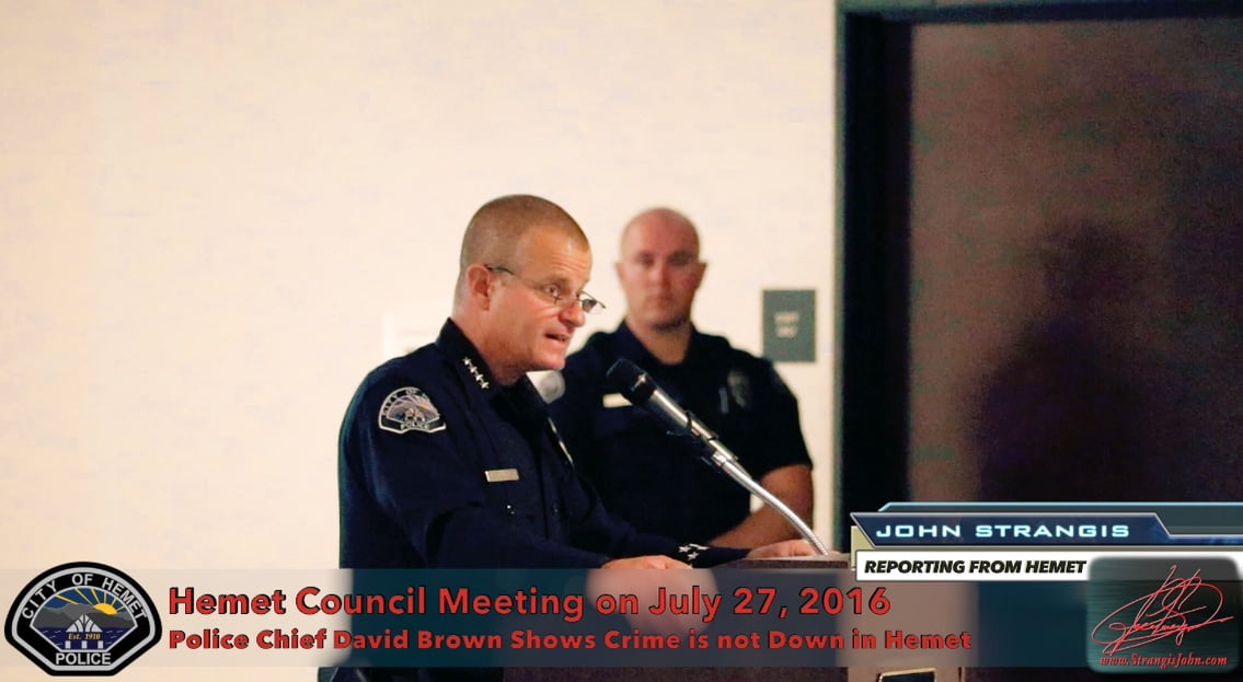 Hemet Police Chief David Brown Shows Council Meeting Our Footage on Vimeo