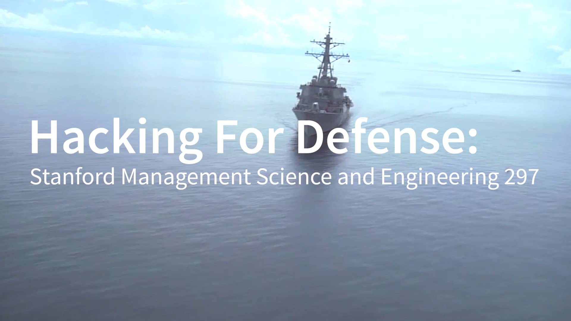 Hacking for Defense: Stanford Management Science and Engineering 297 on ...