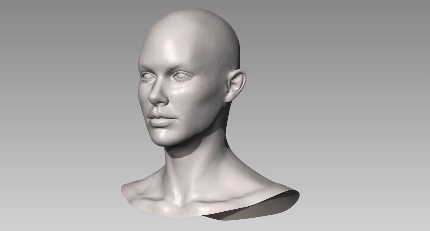 Realistic White Female Head Turntable on Vimeo