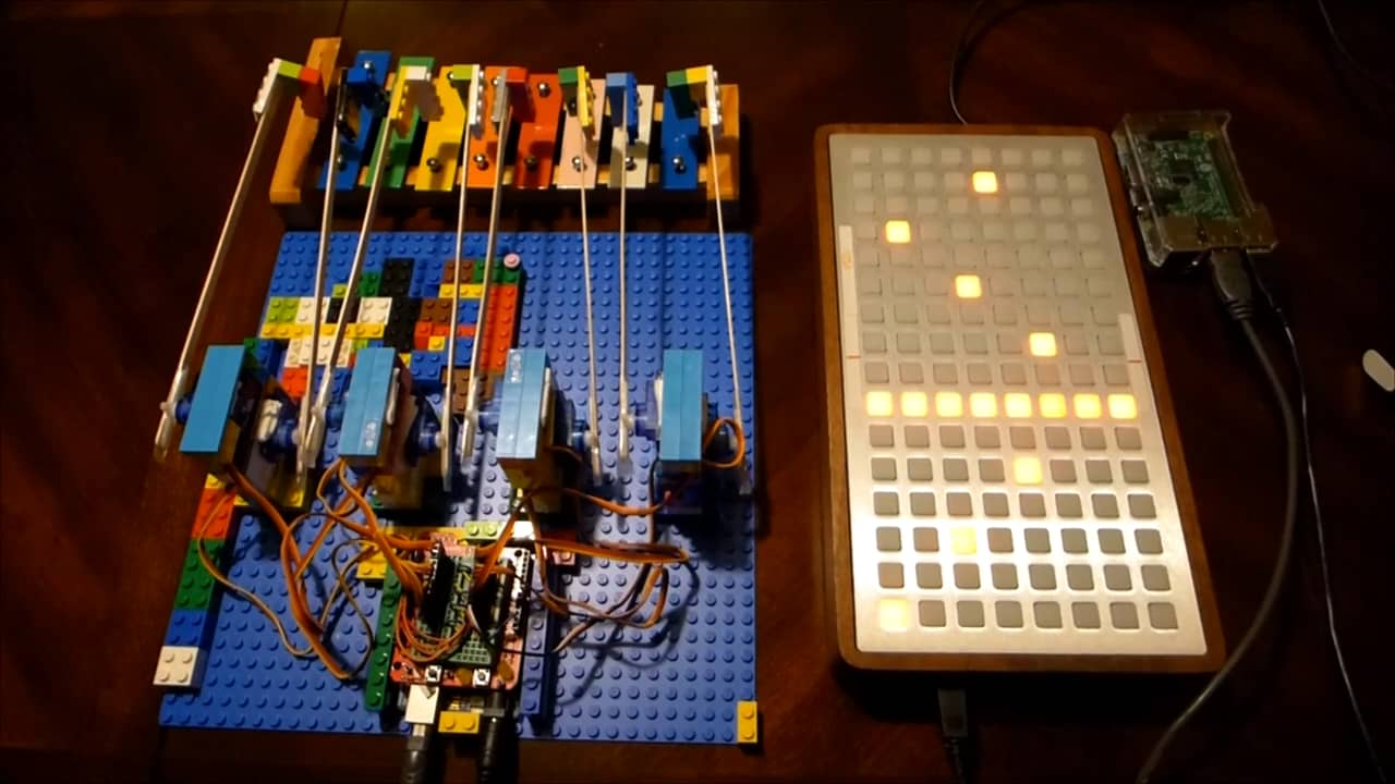 Monome + Raspberry Pi + Arduino + Python Step Sequencer on Vimeo