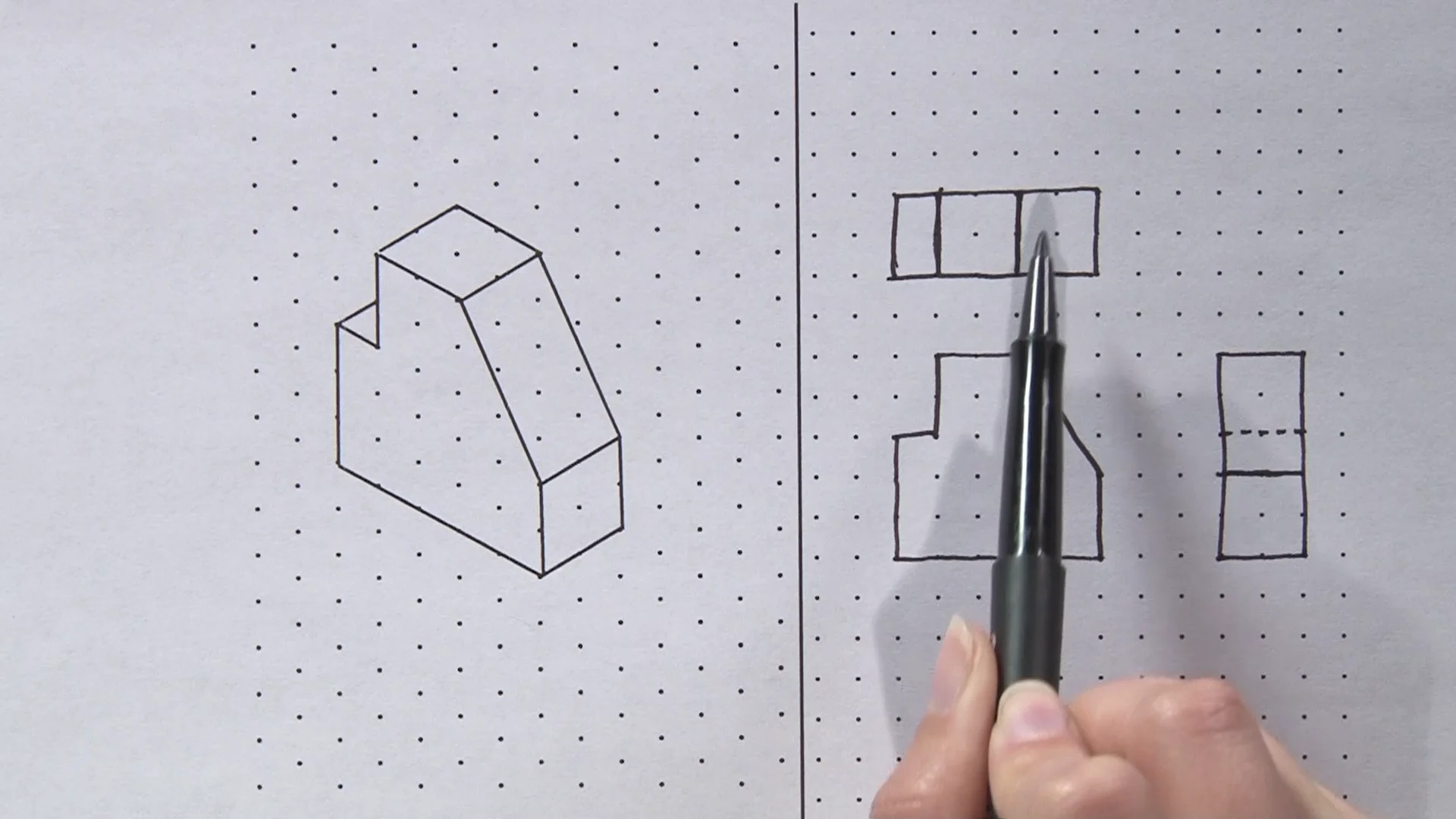 Developing Spatial Thinking Teaching & Learning Video Resources - Orthographic sketch of ...