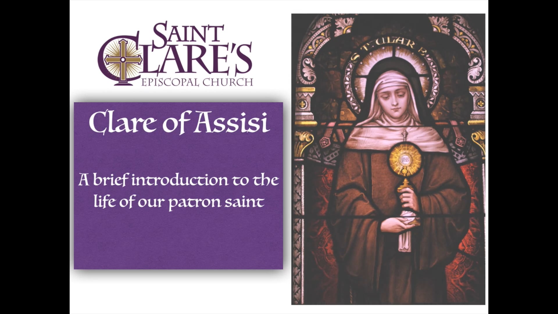 A Brief Introduction to the Life of St Clare of Assisi on Vimeo