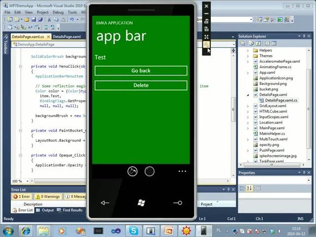 Silverlight for Windows Phone - ApplicationBar on Vimeo