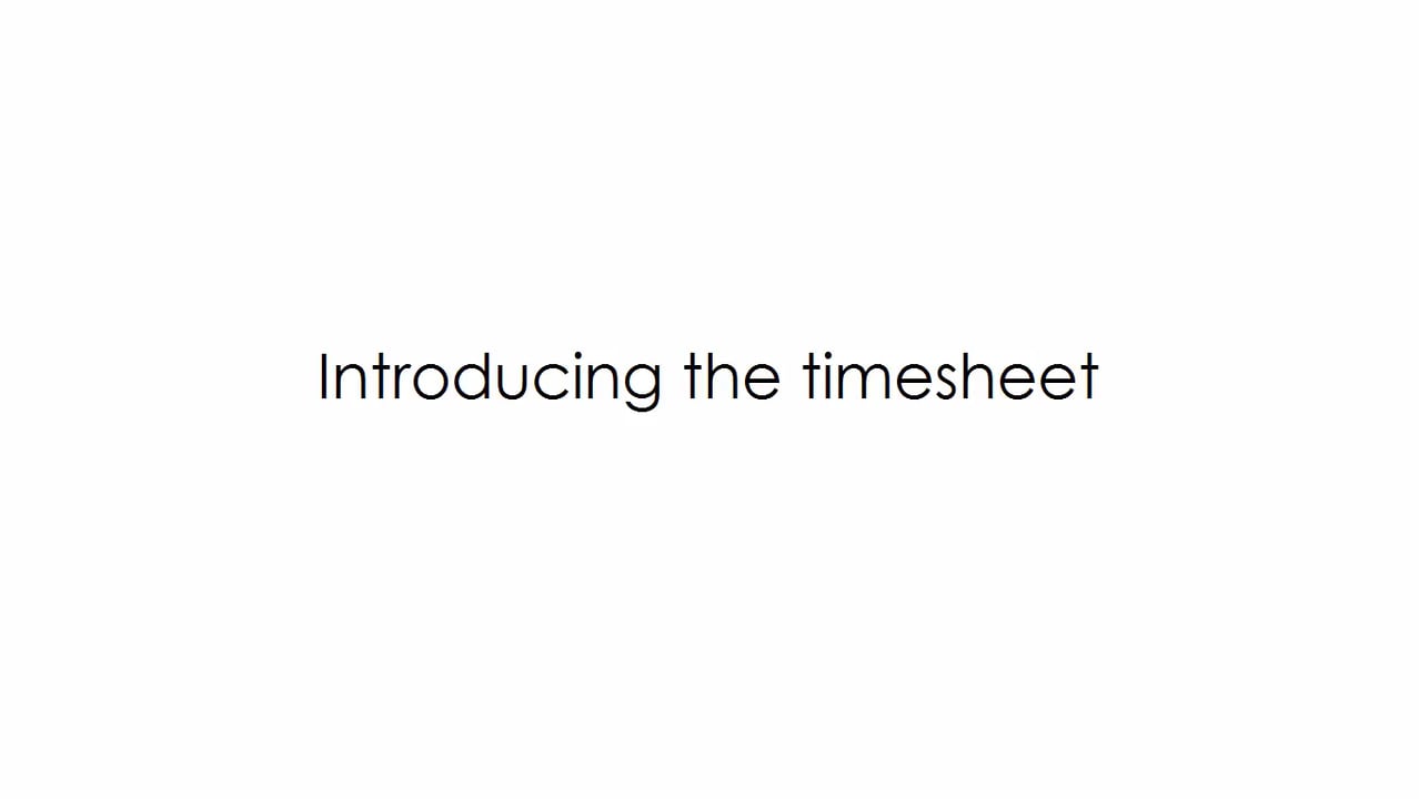 Introducing the timesheet