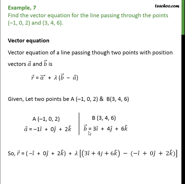 A Vector Equation For Line