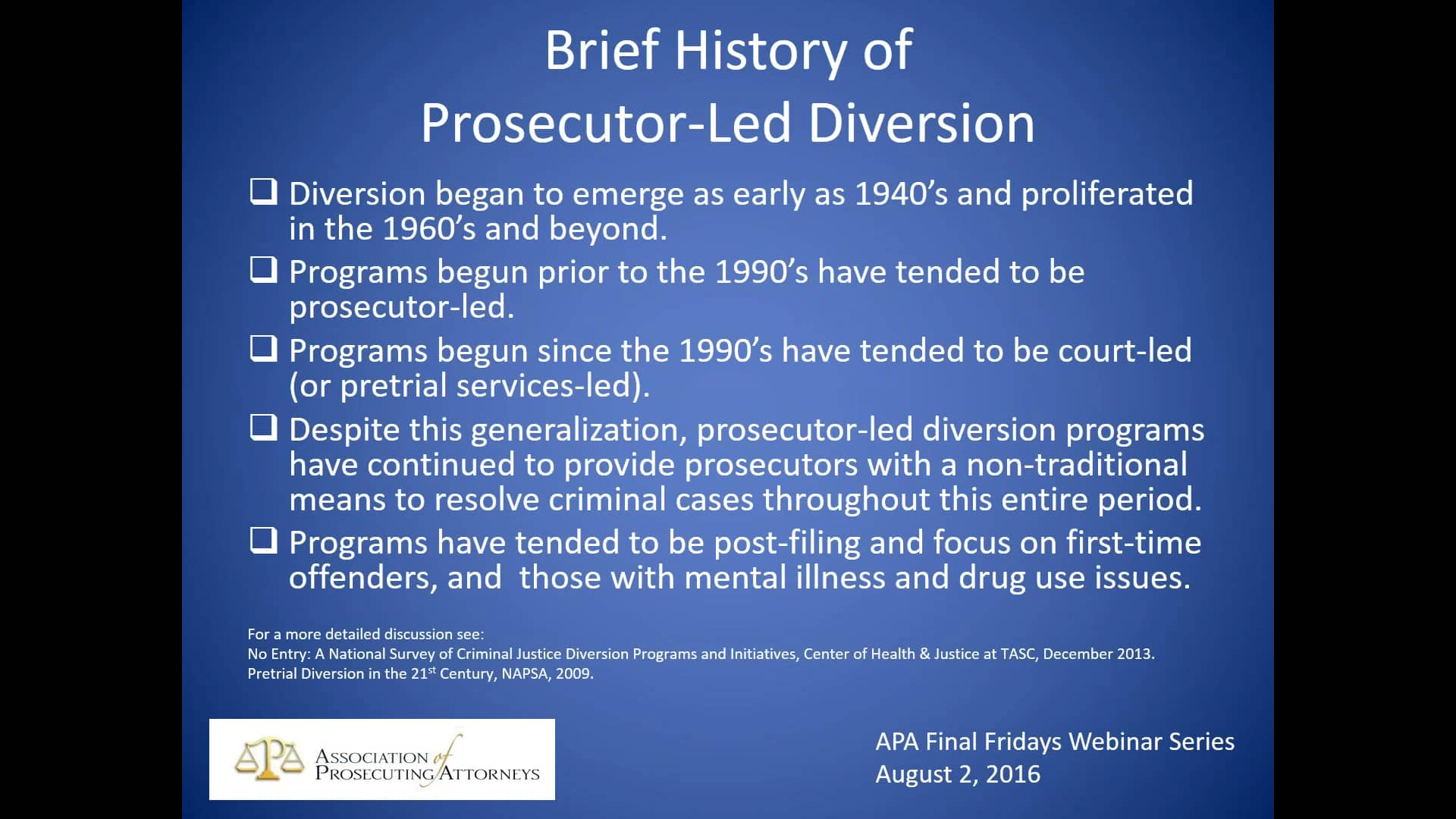 Building the Next Generation of Prosecutor-Led Diversion Programs on Vimeo