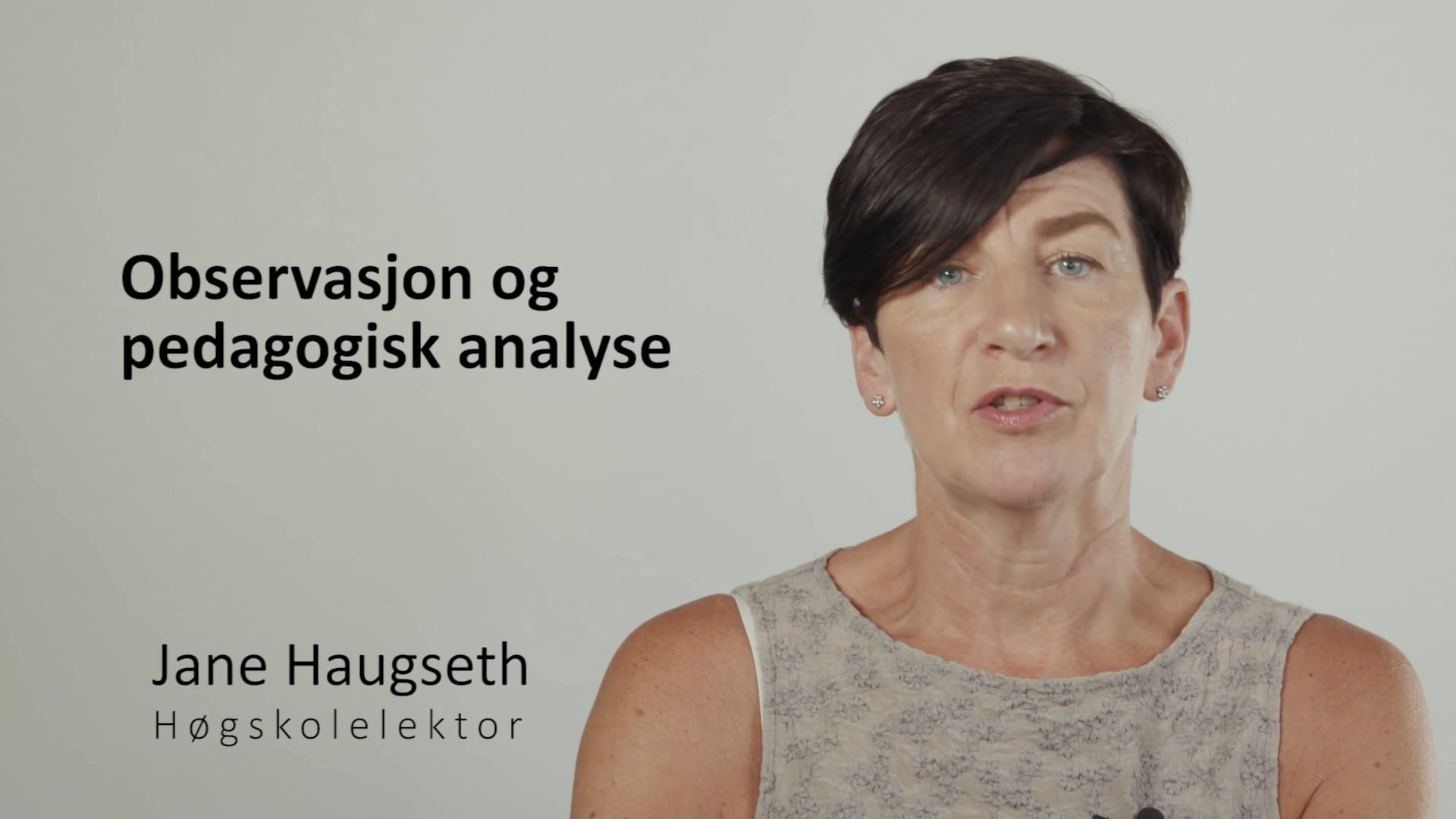 Observasjon og pedagogisk analyse on Vimeo