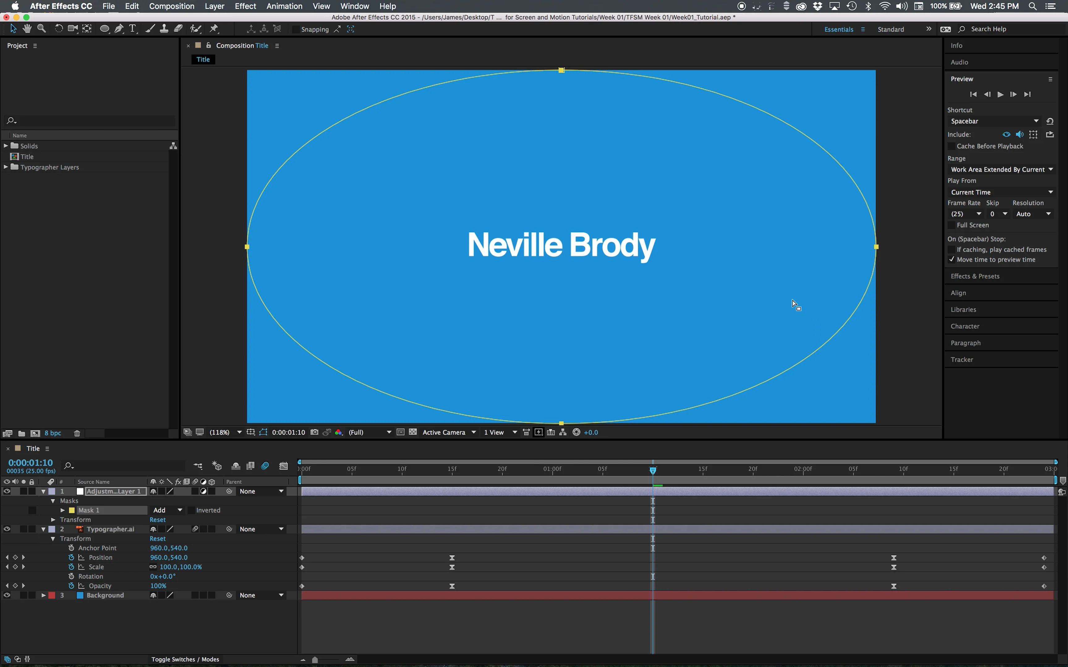 Week 1 - Introduction to After Effects - Part 3 of 4