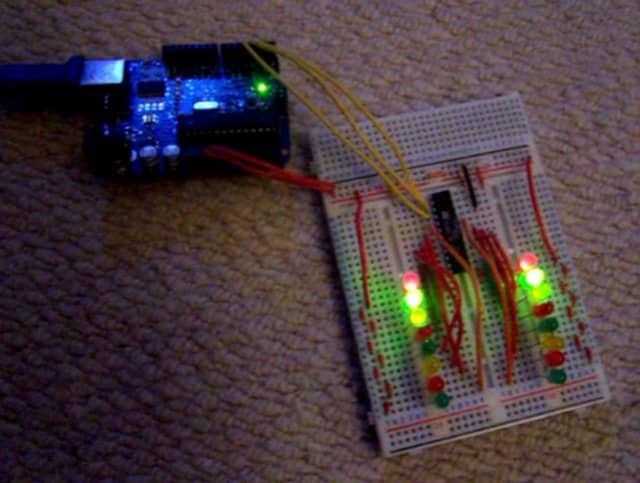 Arduino 2x8 LED Matrix with LED Driver on Vimeo