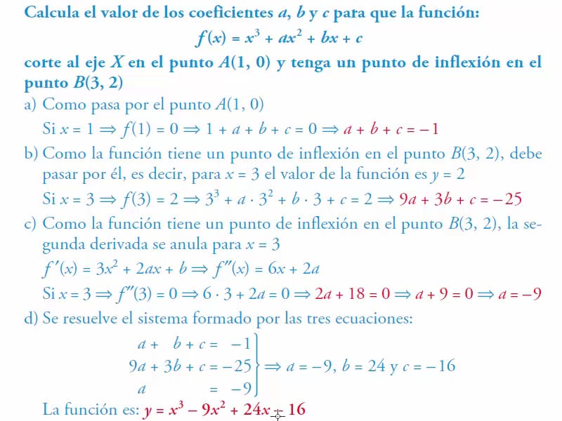 Matemáticas 2.º Bachillerato - Cálculo de una función con condiciones ...