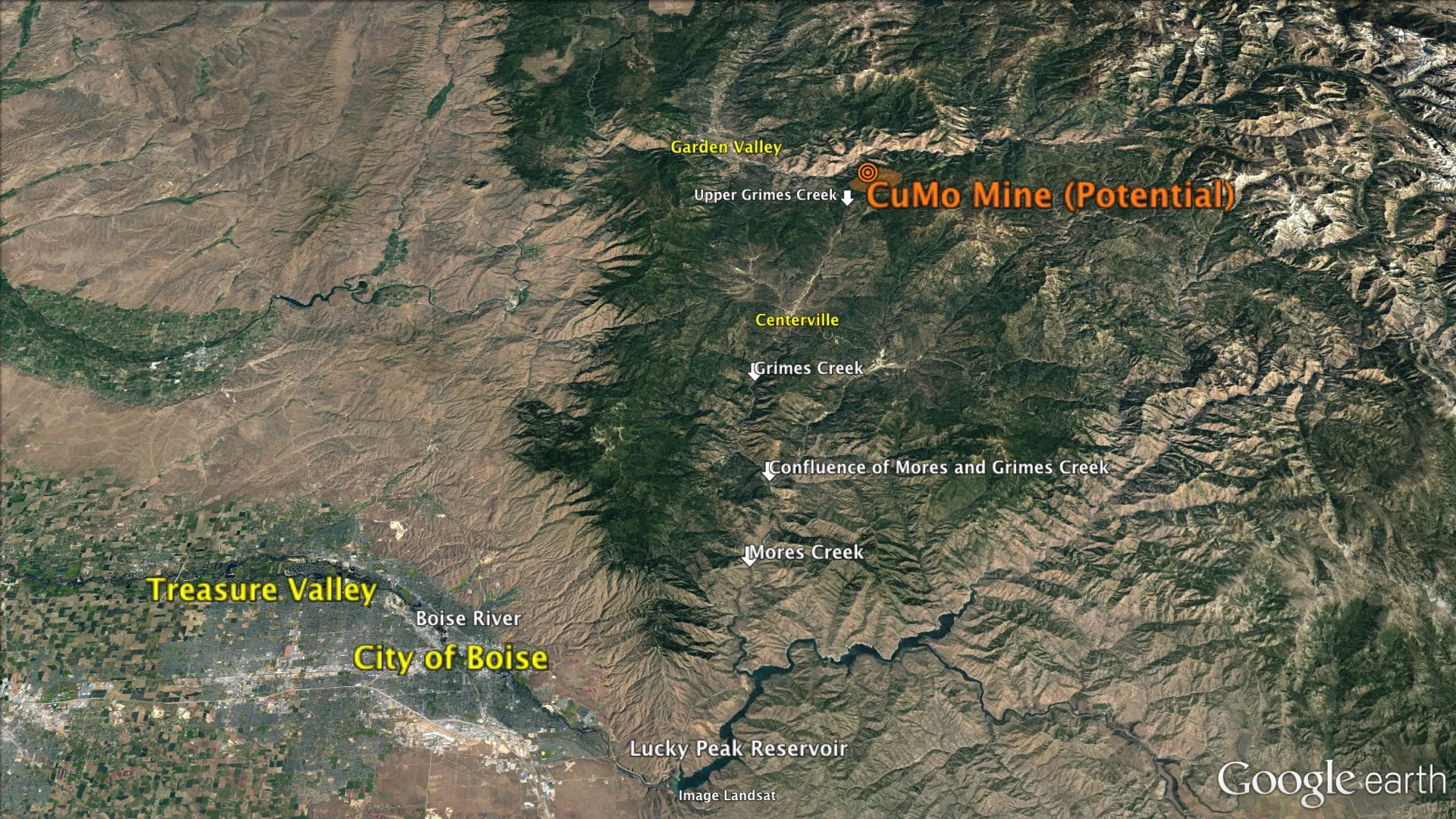 Google Earth Fly in to proposed CuMo mine in Idaho on Vimeo