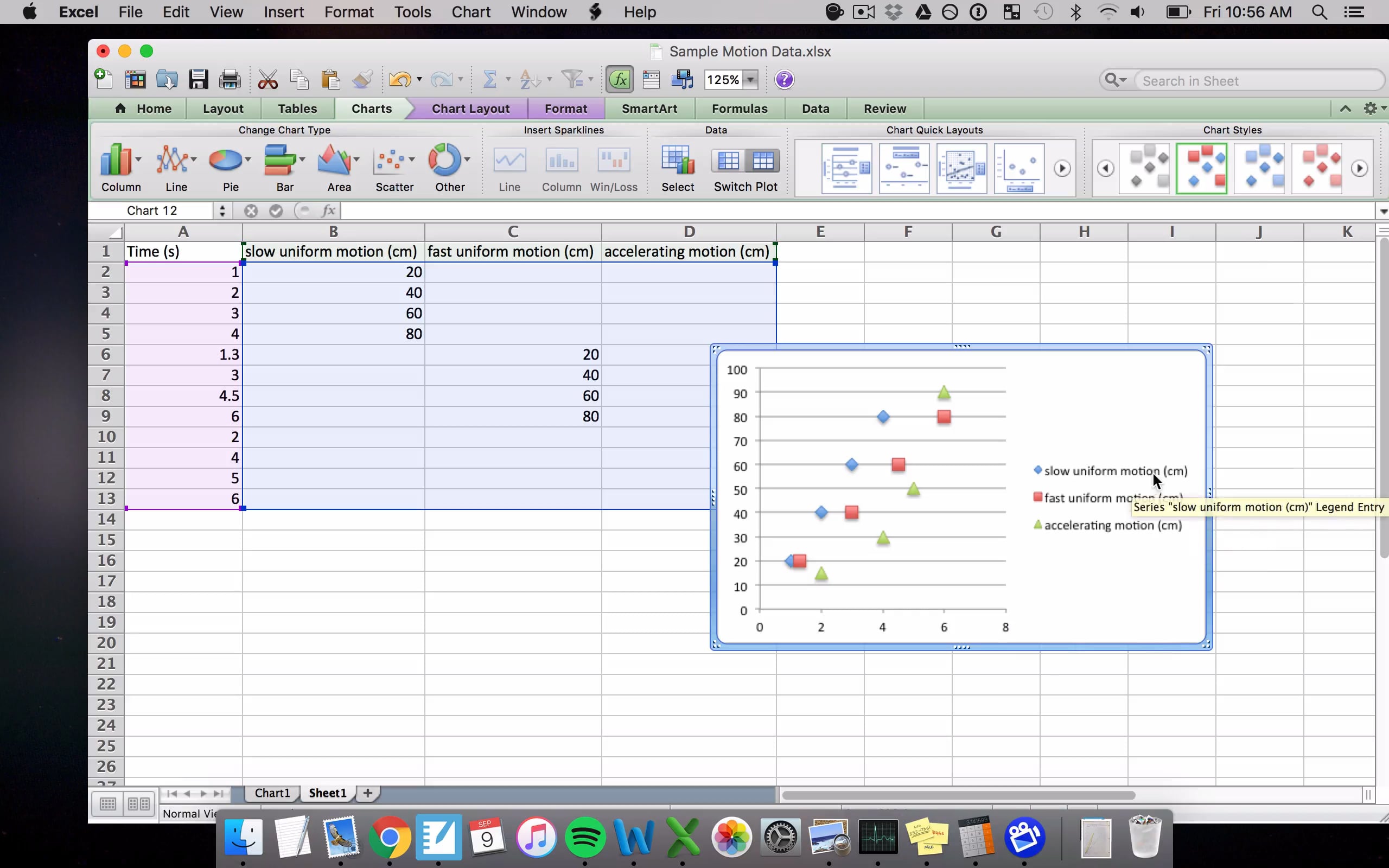 Graphing Motion in Excel on Vimeo