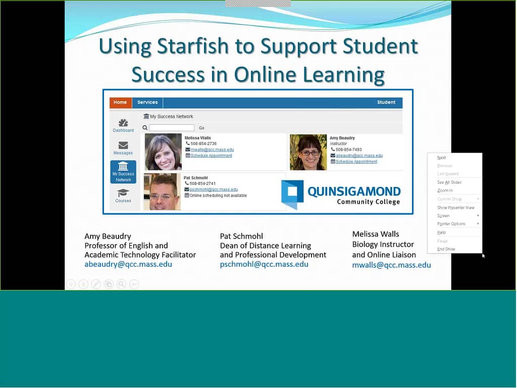 Using Starfish to Support Student Success in Online Learning (On-Demand ...