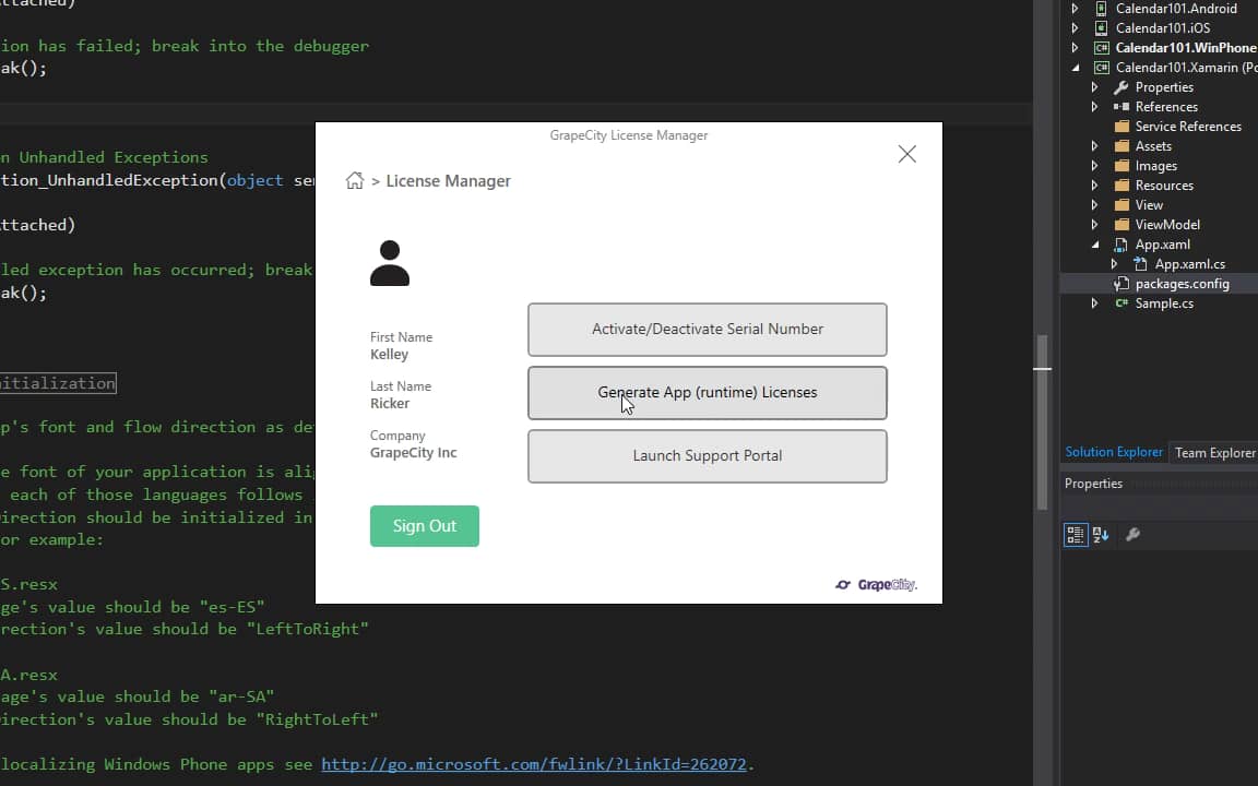 Getting Started with the GrapeCity License Manager add in for Visual ...