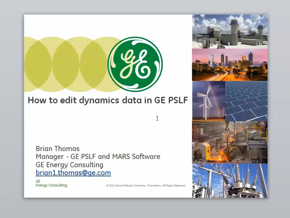 GE PSLF Webinars and Instructional Videos - How to edit Dynamic Model ...