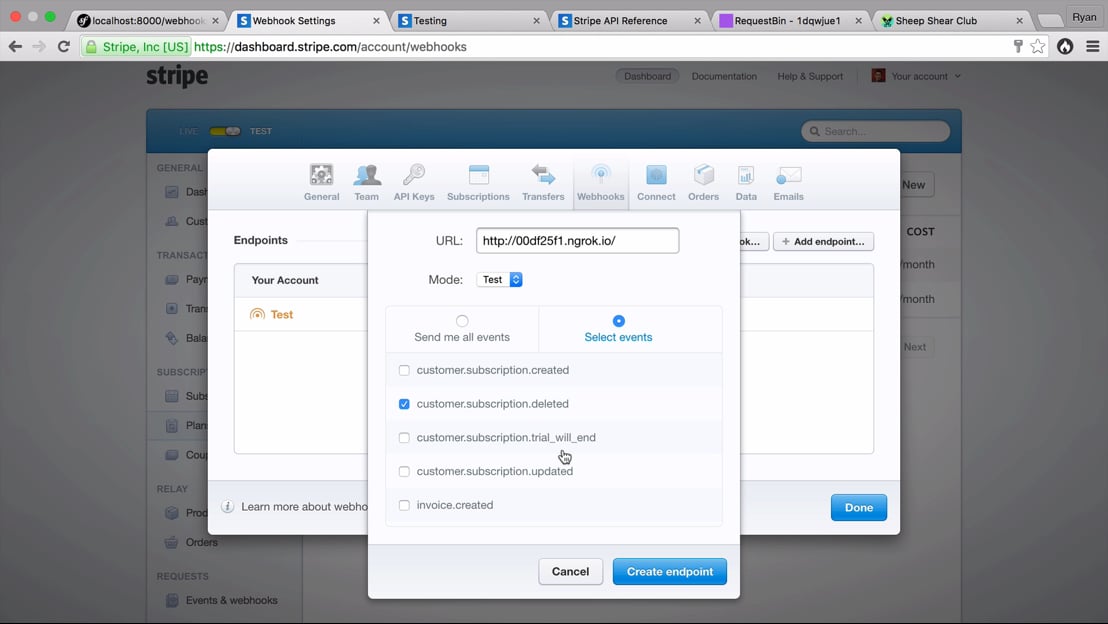 Live Webhook Testing With Ngrok Stripe Level 2 Subscriptions Discounts Webhooks Oh My 