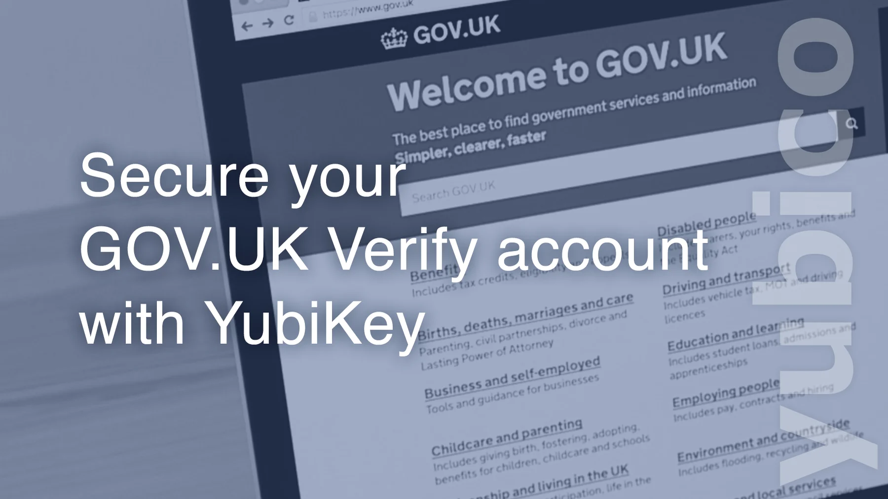 Secure your GOV.UK Verify account with YubiKey on Vimeo