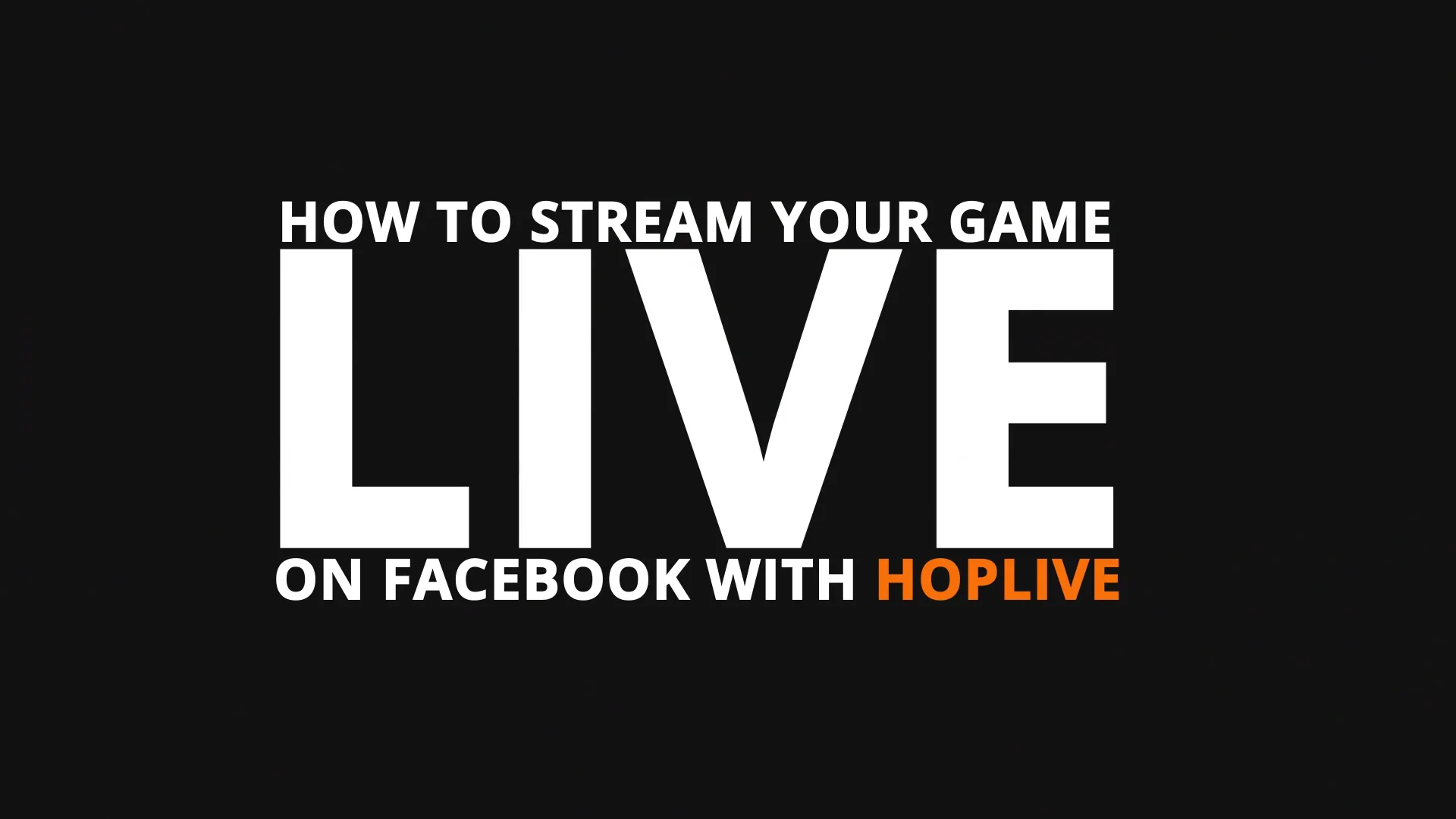 How to Stream Your Game Live on Facebook with HopLive on Vimeo