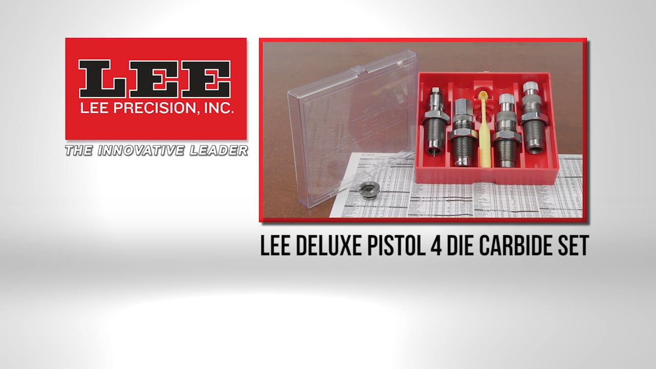 Lee Deluxe Pistol 4-Die Carbide Set on Vimeo