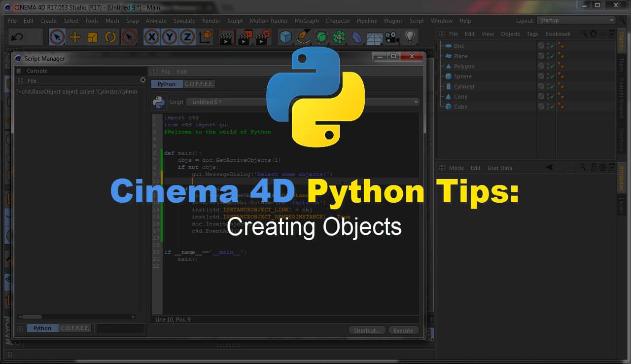 Cinema 4D Python Tips: Creating Objects on Vimeo