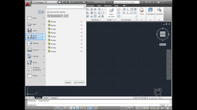 Curso AutoCAD 2011 Português 3D Fundamentos | Render Cursos Online