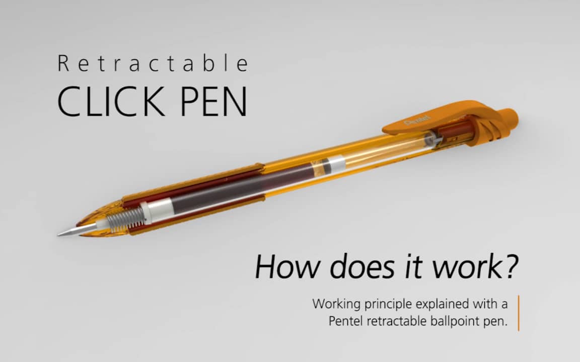 Retractable pen (click pen): How it works on Vimeo