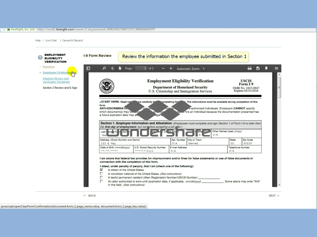 Completing Section 2 of the Form I_9 on Vimeo