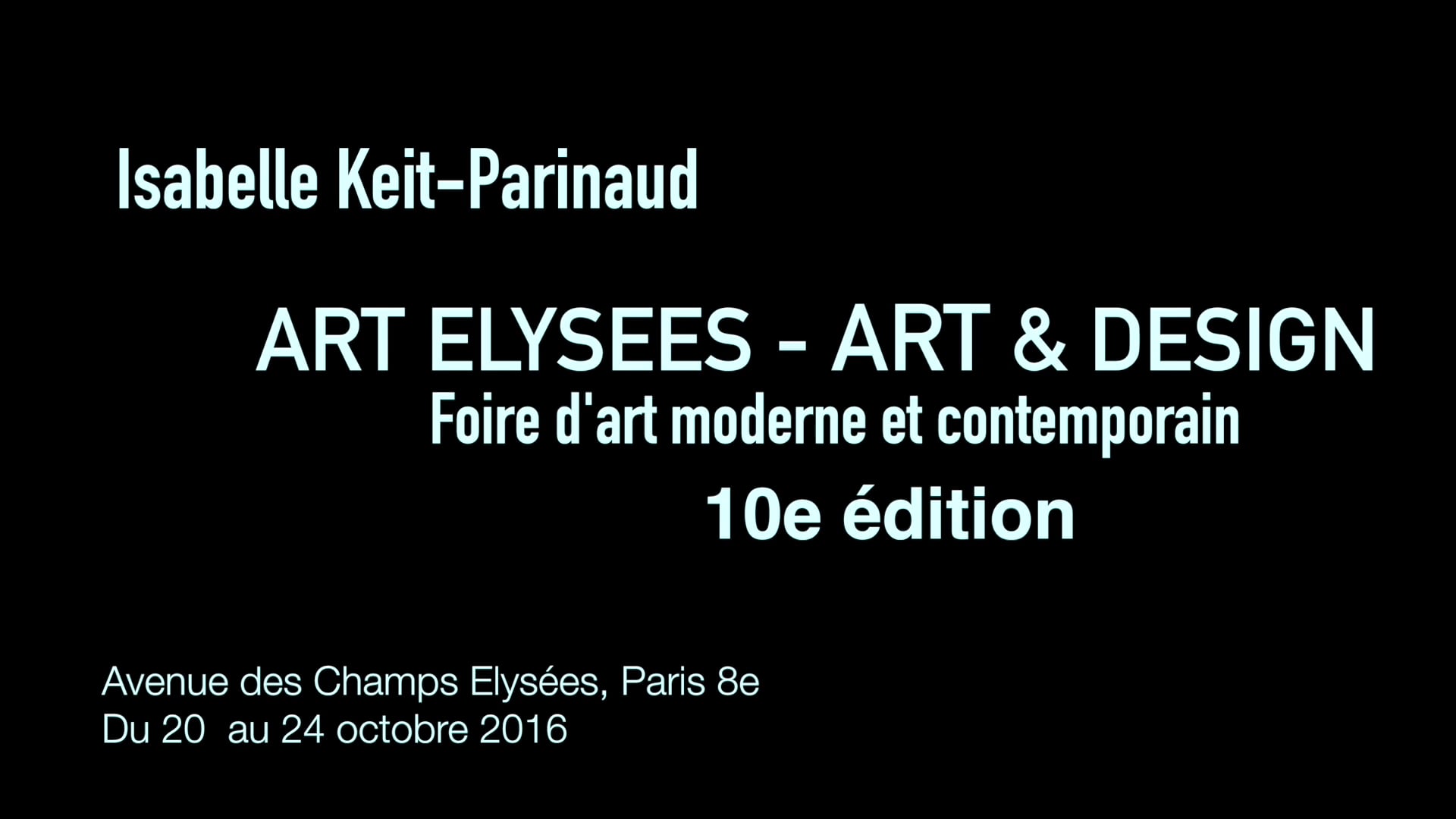 ART ELYSEES, interview d'Isabelle Keit-Parinaud, directrice générale ...