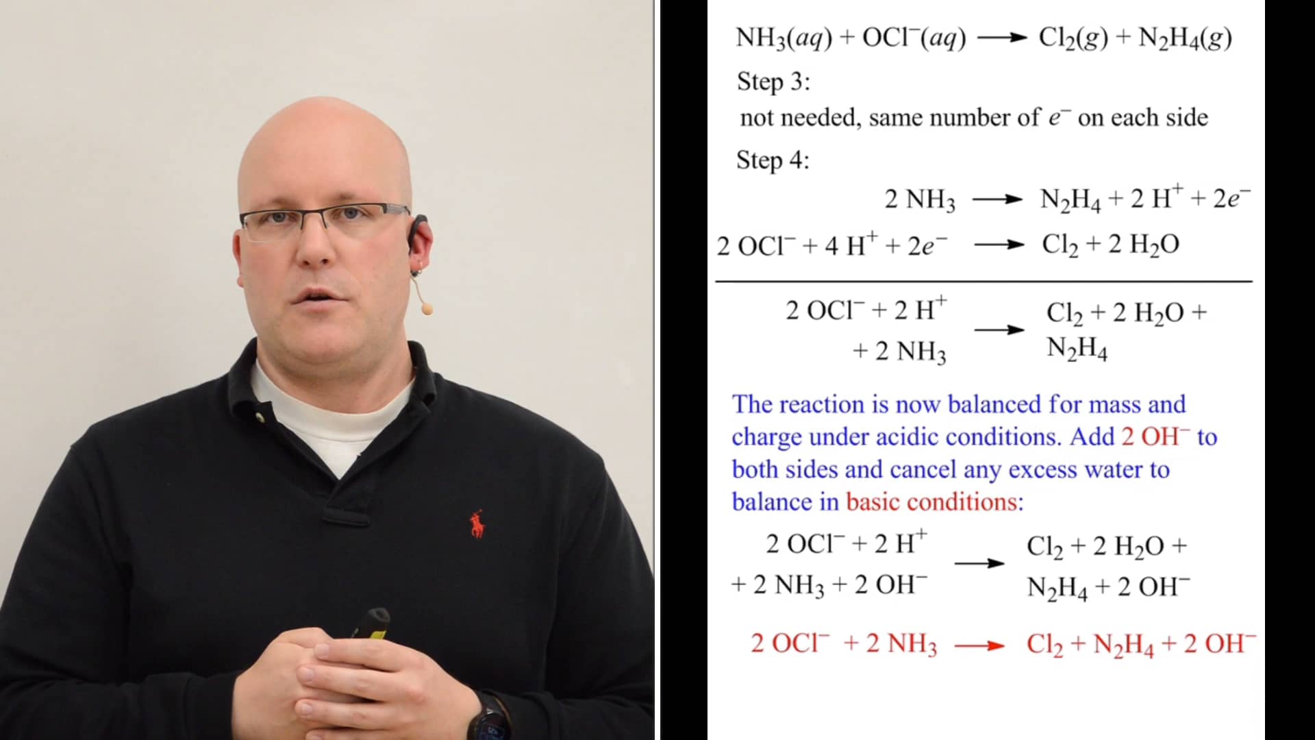 Unit 03.3 - Balancing RedOx Reactions Basic Medium Q9 on Vimeo