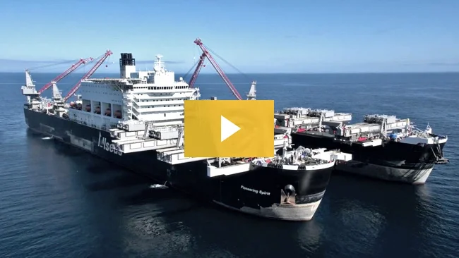 Allseas Pioneering Spirit YME Topside Removal on Vimeo