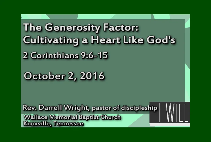 10-02-16 am The Generosity Factor on Vimeo