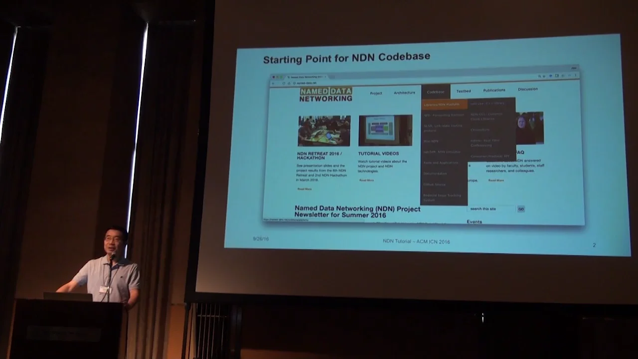 NDN Tutorial @ACM ICN 2016 [2/8] "An Overview of NDN Codebase"
