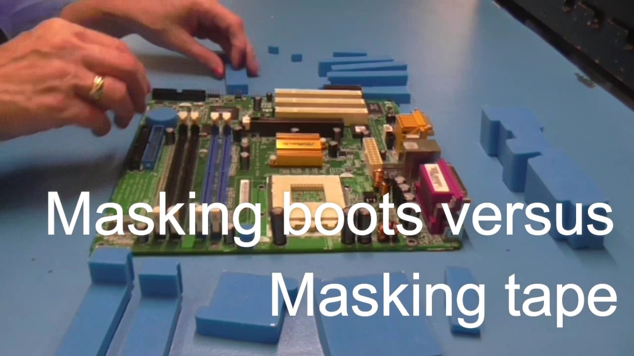 Conformal coating masking boots versus tapes comparison on Vimeo