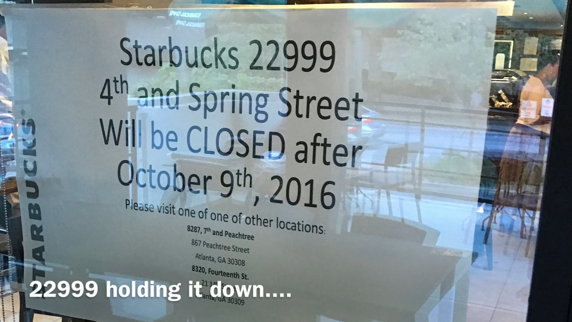 Goodbye Starbucks #22999 on Vimeo