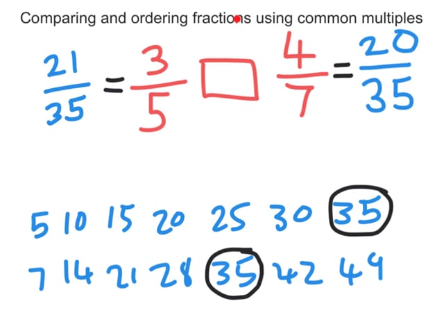 fractions - ordering, simplifying and comparing on Vimeo