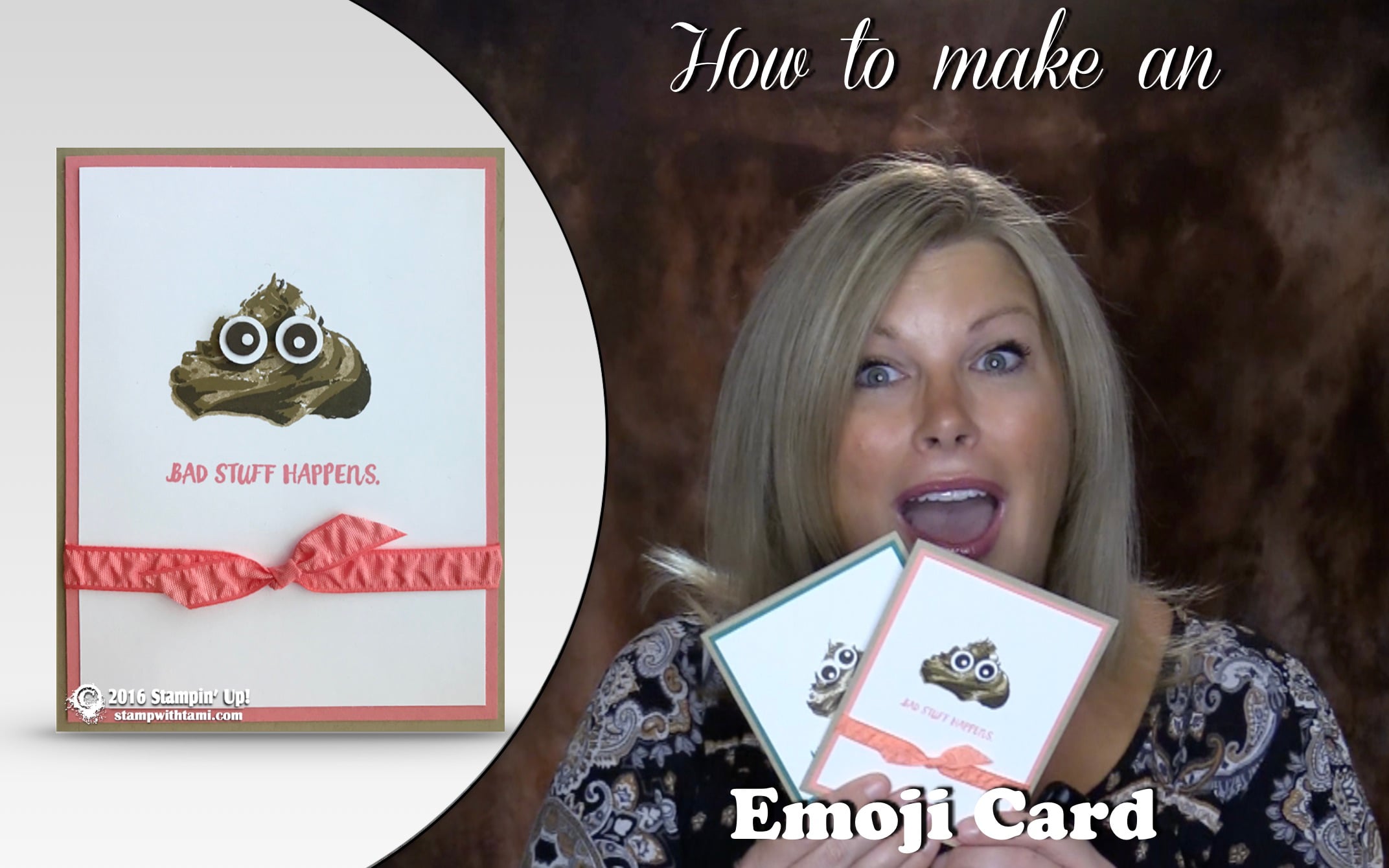 How to make a funny Poop Emoji card featuring Stampin Up | Videos ...