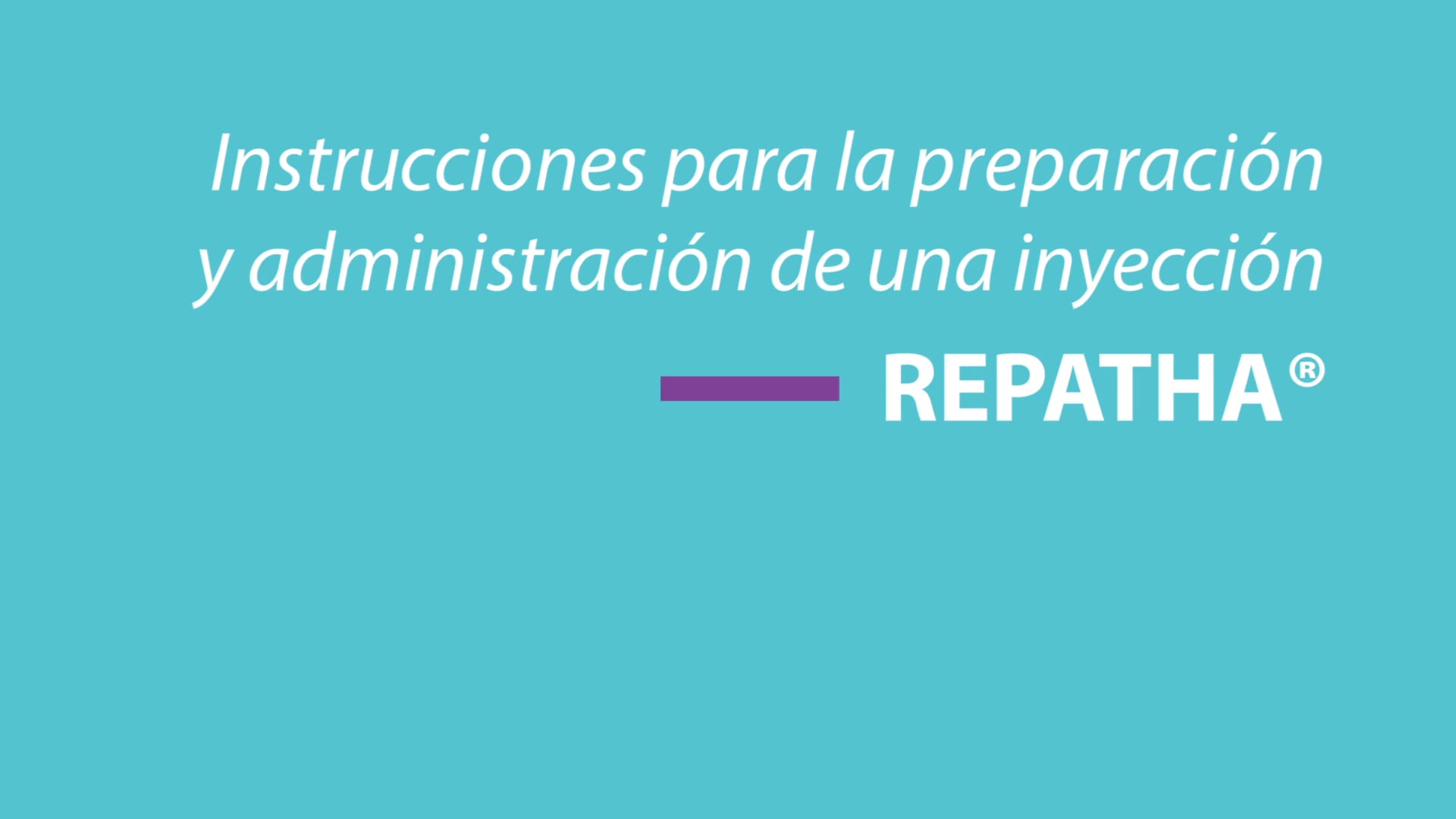Instrucciones para la administración de Repatha® (Evolocumab) on Vimeo