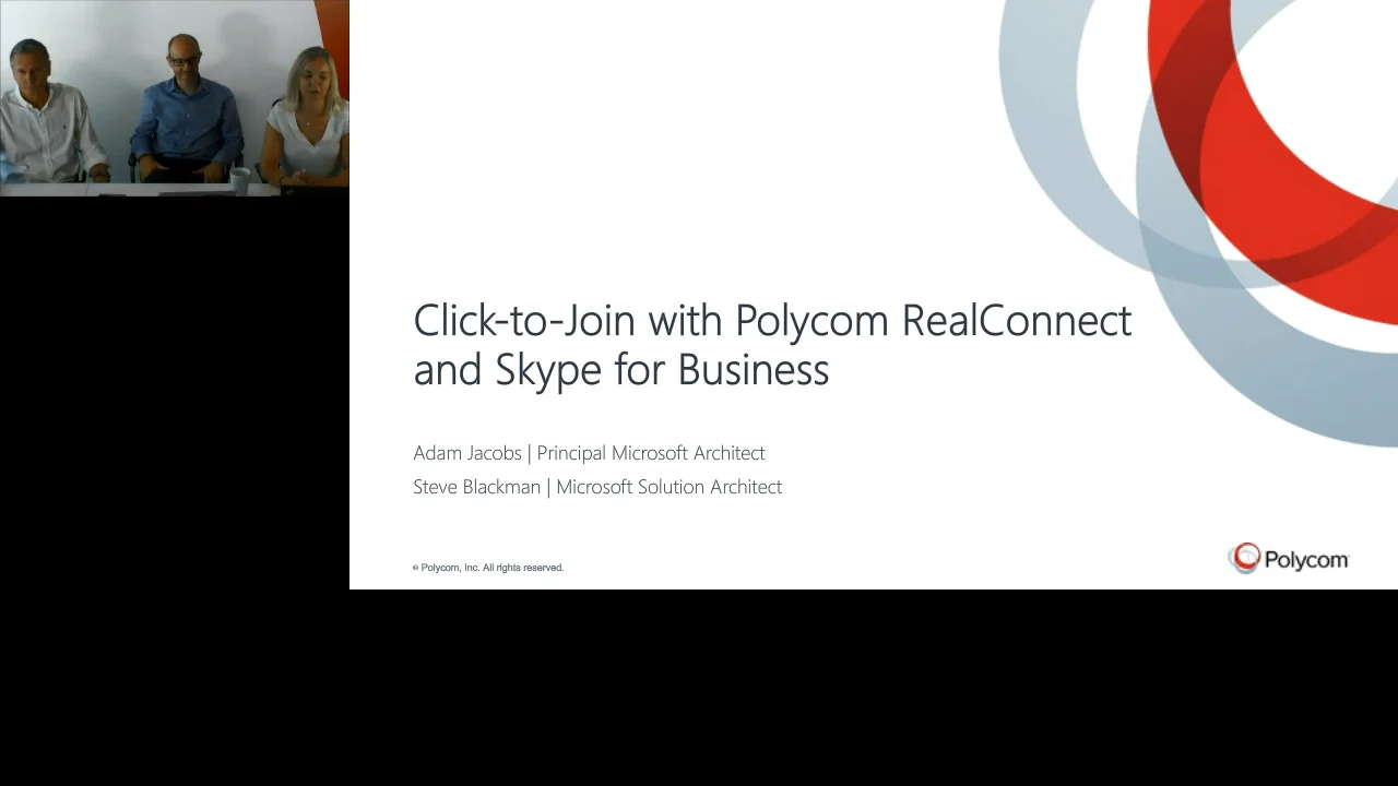 Click to Join Meeting experience with Polycom RealConnect and Skype for Business