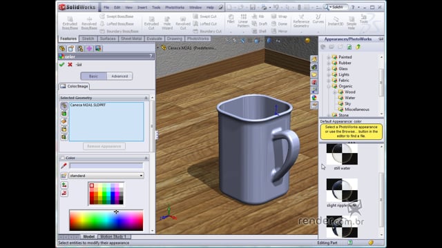 Curso SolidWorks 2010 Renderização com PhotoWorks | Render Cursos Online