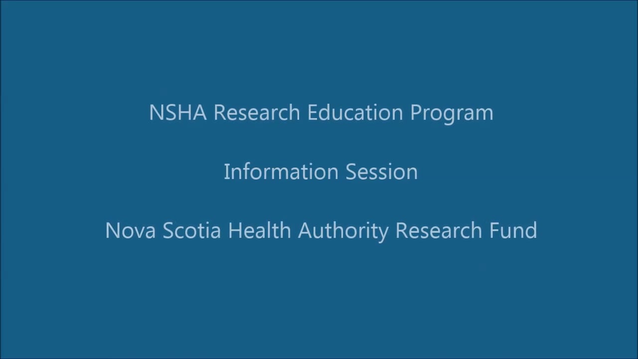 NSHA Research Fund- Information Session on Vimeo