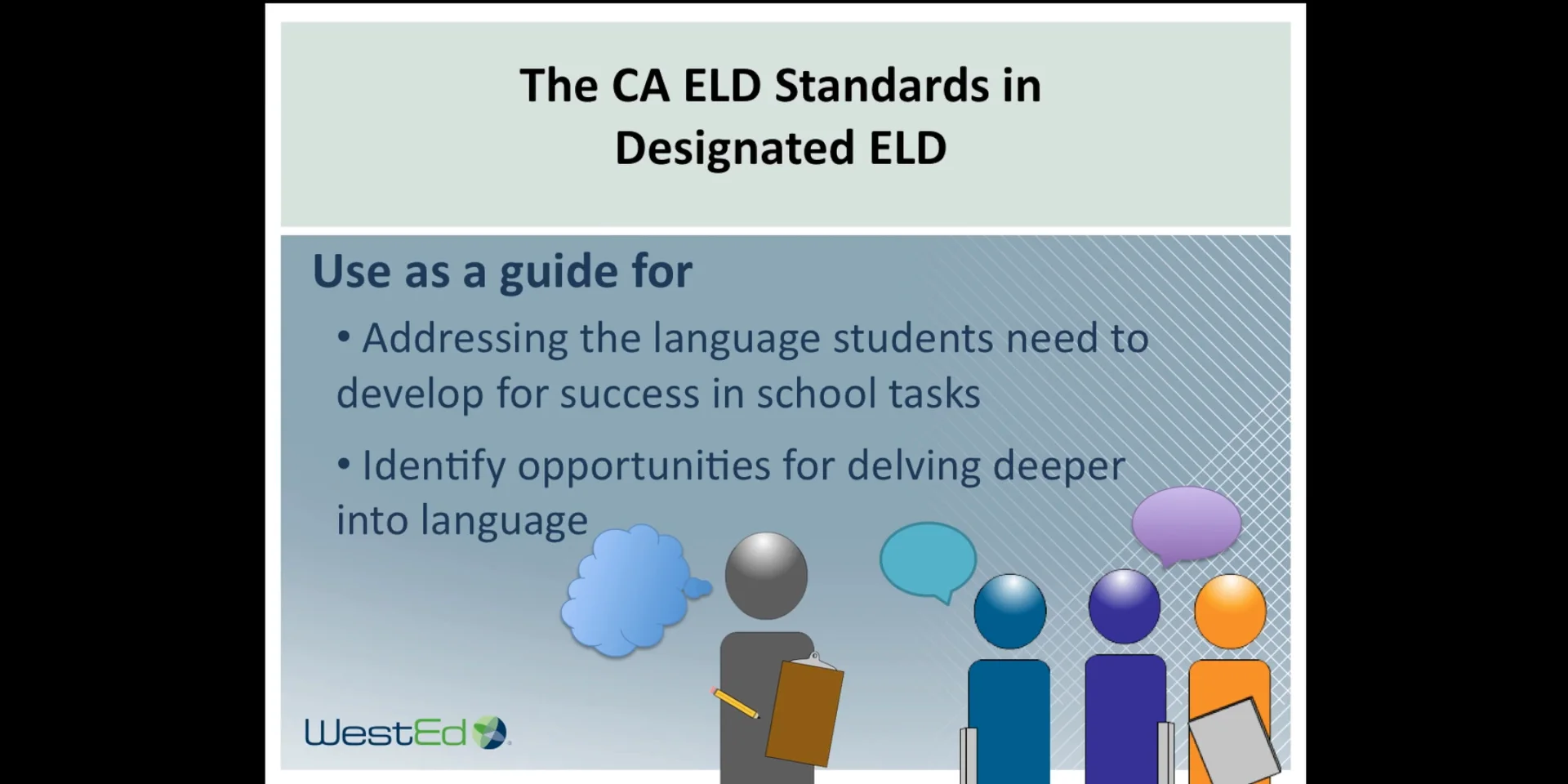 Using the CA ELD Standards in Integrated and Designated ELD