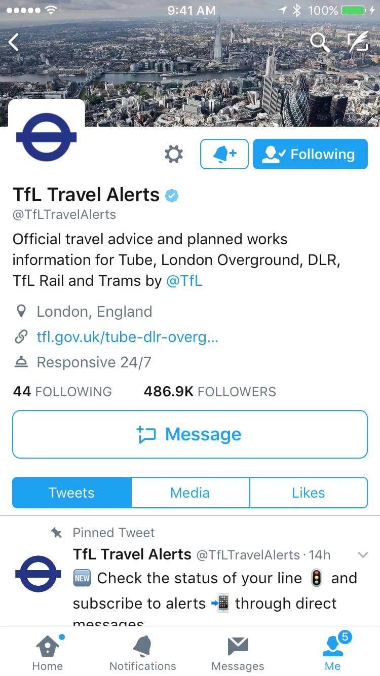 TfL Travel Alerts - Automated messaging through Direct Messages on ...