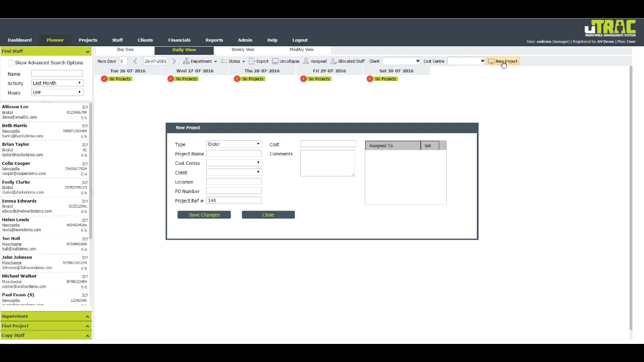 How to Schedule Projects/Shifts with uTRAC on Vimeo