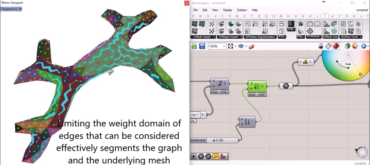Mesh segmentation with Ivy for Grasshopper in 50 seconds on Vimeo