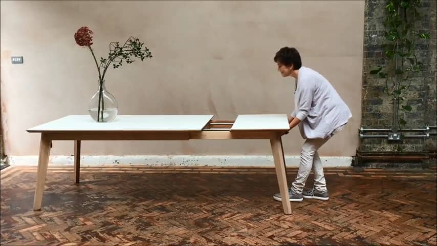 Bianco III extending dining table with Fenix top on Vimeo